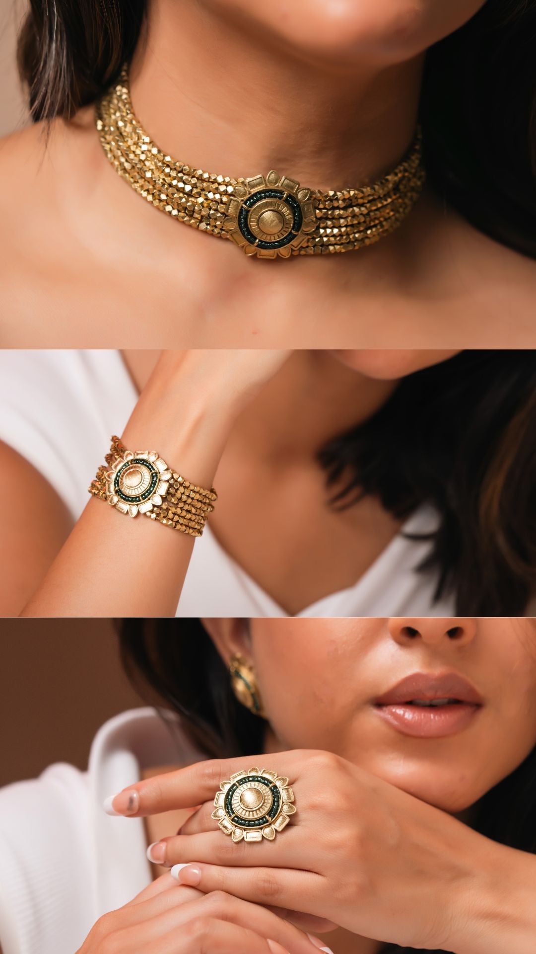 Sehr Statement Combo – Choker, Bracelet, and Ring – Complimento